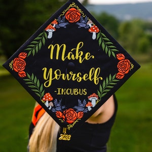 Embroidered Graduation Cap Topper Lemon Graduation Cap - Etsy