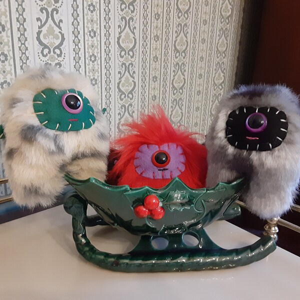 Weird Plush Monster - Small Stuffed Animal - Miniature Toy - Little ...