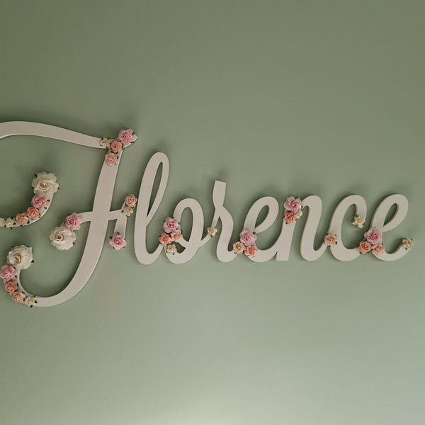 Flower Letters, Nursery Name Sign, Flower Wall Art, Flower Letter Name ...