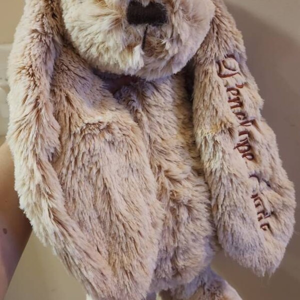 Personalized READY TO SEND Embroidered Bunny, Personalized Baby Gift ...