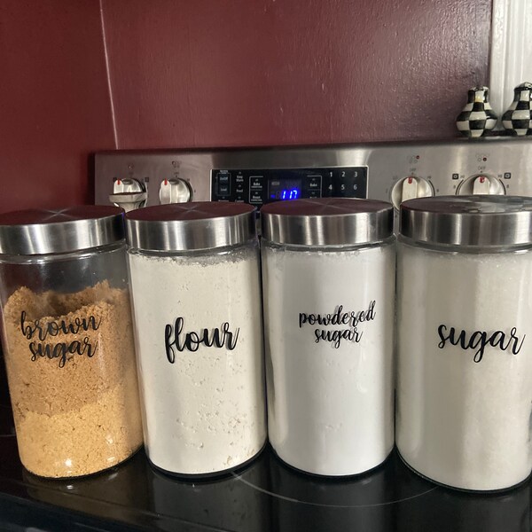 Canister Set Labels, Pantry Labels, Kitchen Labels, Custom Labels ...