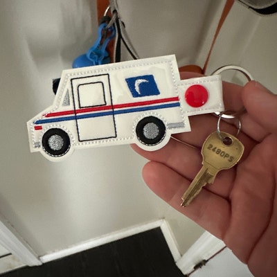 Mail Truck Keychain, Mail Key Keychain, Mail Truck Bag Tag, Mail Truck ...