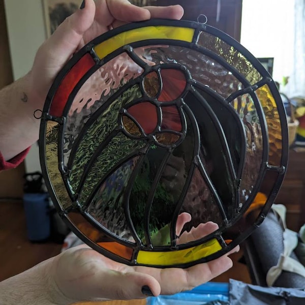 Kookaburra Leadlight Round Pattern - Etsy