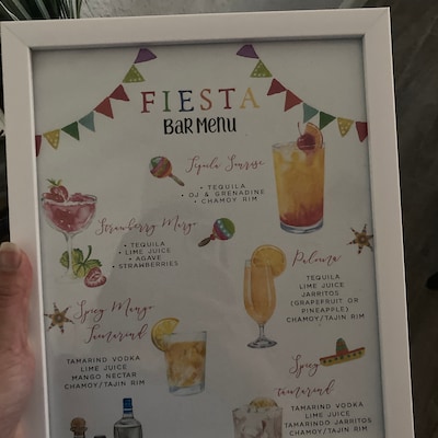 Fiesta Bar Menu Template, Cinco De Mayo Editable Cocktail Template ...
