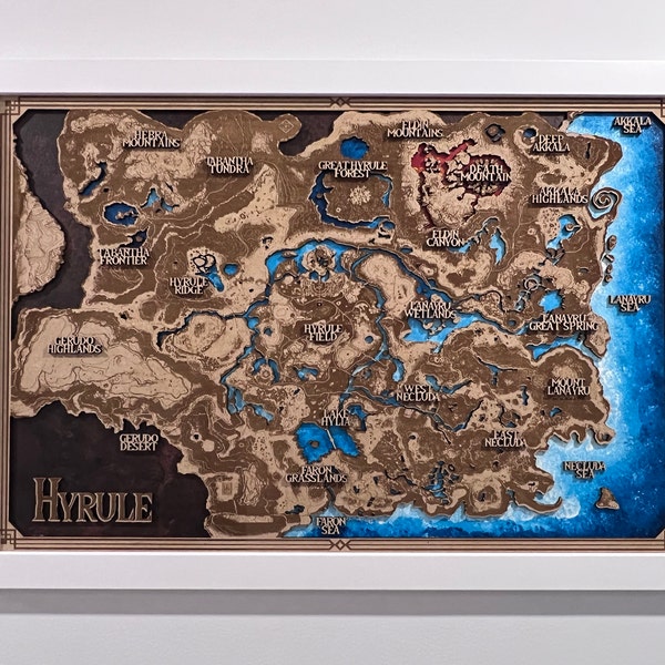 Zelda Hyrule Map, Gift for Him, Zelda Map, Hyrule, Map Breath of the ...