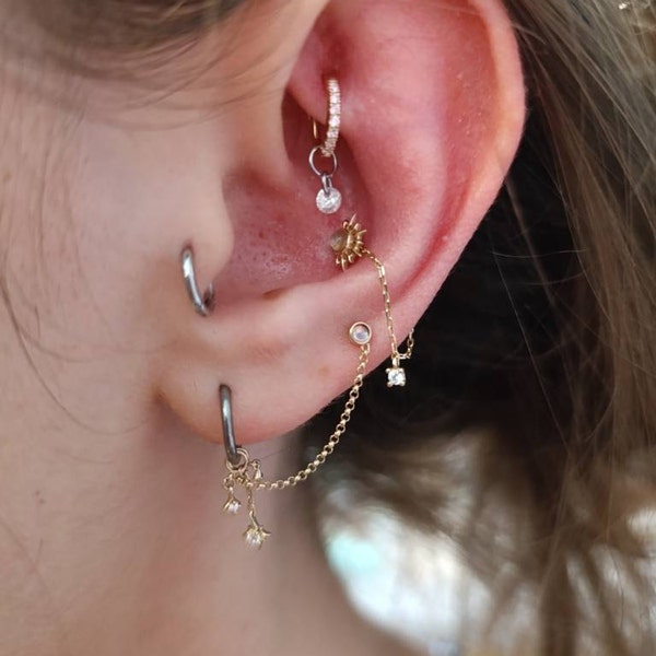 14k Solid Gold Snake Helix Daith Rook Conch Ring Septum Hoop Snake ...