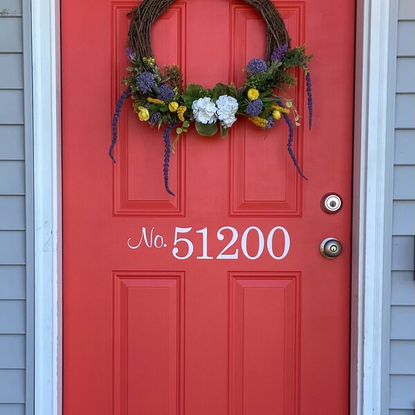 Front Door Number Decal, Home Address Decal, Street Number Door Decal ...
