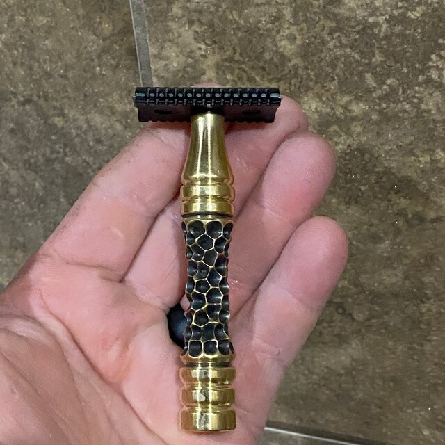 Custom one off design DE razor handles by RGShaveDesigns on Etsy