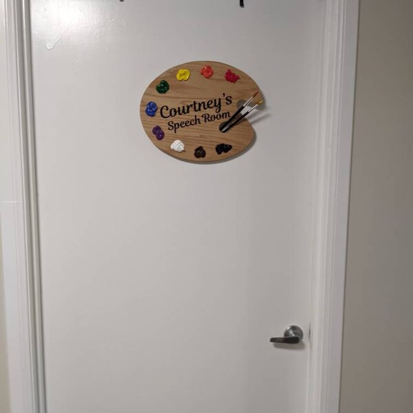 Personalized Art Palette Studio Sign or Wall Hanging With Quote or ...