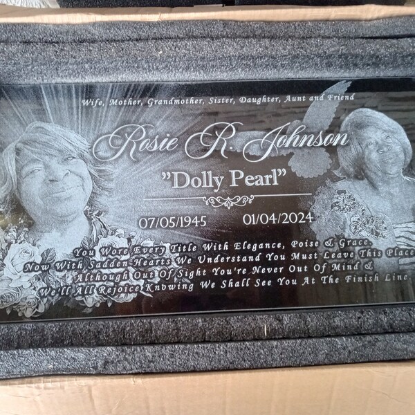 Custom Headstones 24x12x4, Full Color, Personalized Headstones, Headstones for Cemetery, Human ...