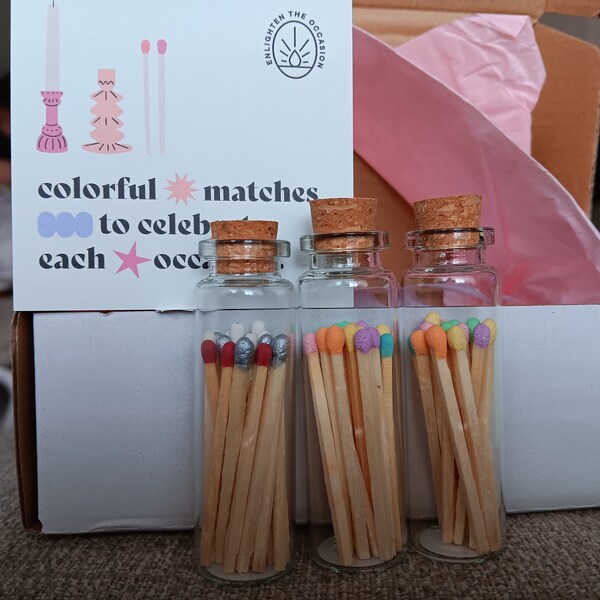 Apothecary Matchstick Jar With 3 Inch Wooden Matches | Striker Included ...