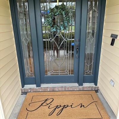 Front Door Name Sign Last Name Sign Wreath Hanger Wood Name Sign ...