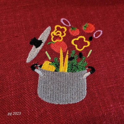 Cooking Pot Embroidery Design. Kitchen Pot Embroidery Design. Kitchen ...