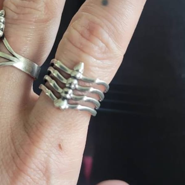 Rib Ring// Sterling Silver// Handmade Solid S925//unique Punk Gothic ...