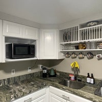 Shaker Peg Kitchen Window Plate Rack Shelf Wood Dish Cabinet for Plates ...