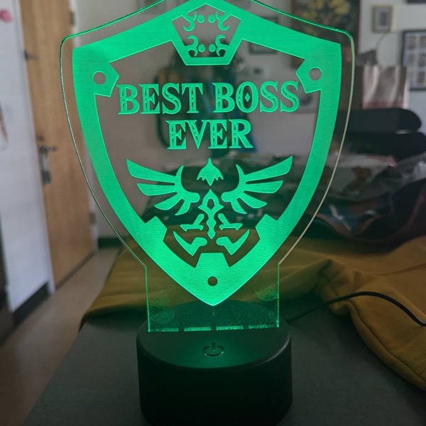 Zelda Night Light Personalized Zelda Shield Legend of Zelda Led Lamp ...