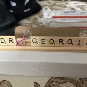 Personalized Stethoscope Doctor Scrabble Tile Name Plates NP Nurse Gift ...