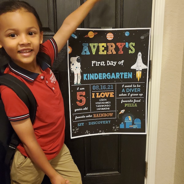 Editable Back to School Sign, Printable First Day of School Sign, First ...