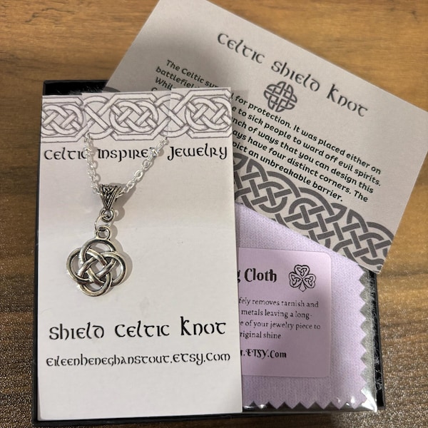 Celtic Shield Knot Irish Necklace. Book of Kells Pendant. Protection ...