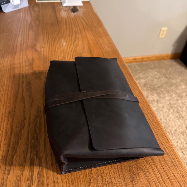 Leather Book Case, Book Sleeve for Big Books, Handmade Book Cover ...