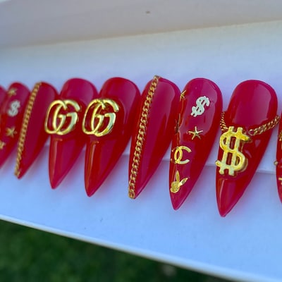 5 Pcs 3D Money Sign Nail Decoration/ Dollar Sign DIY Nail Deco Charm ...