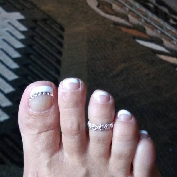 Dainty Toe Ring, Sterling Silver Toe Ring, Toe Ring, Beaded Toe Ring ...