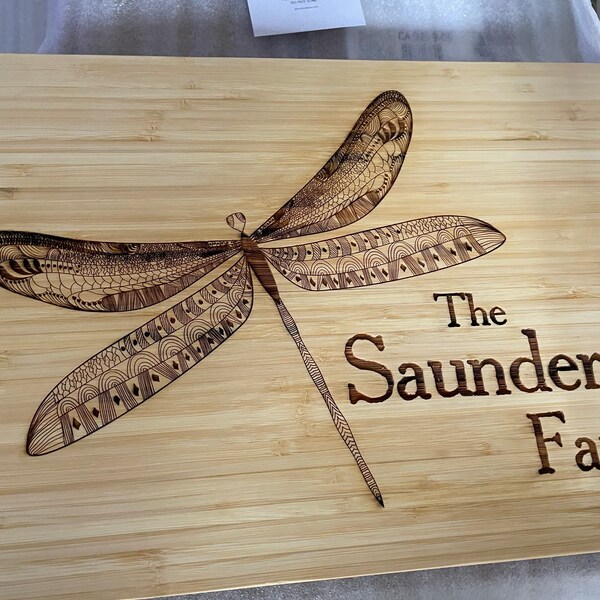 Personalized, Engraved Dragonfly Cutting Board by Left Coast Original ...