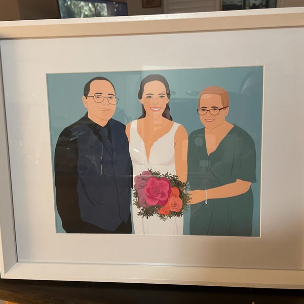 Custom Family Portrait, Cartoon Portrait, Gift for Christmas, Faceless ...