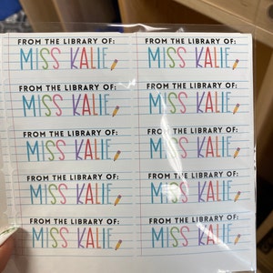 School Name Labels Teacher Book Labels Classroom Supplies - Etsy