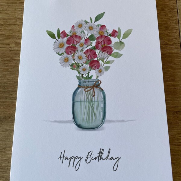 Hand-drawn Scripty Happy Birthday Card With Red Heart Detail, Greetings ...