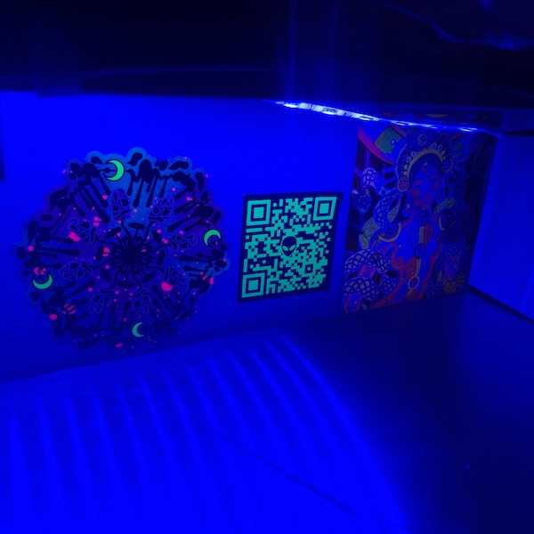 UV Reactive Blacklight Glowing Psychedelic Space Landscape Painting - Etsy