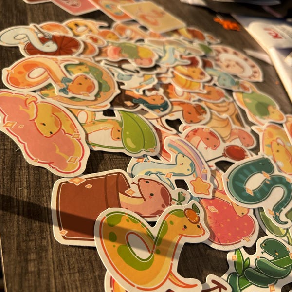 Cute Snake Stickers, Snake, Reptile, Waterproof Stickers, Waterproof ...