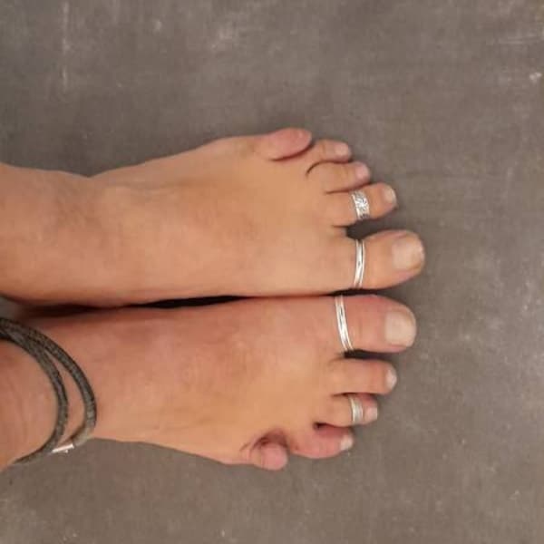 Sterling Silver Big Toe Ring, D Shaped Hallux Ring for Foot Thumb ...