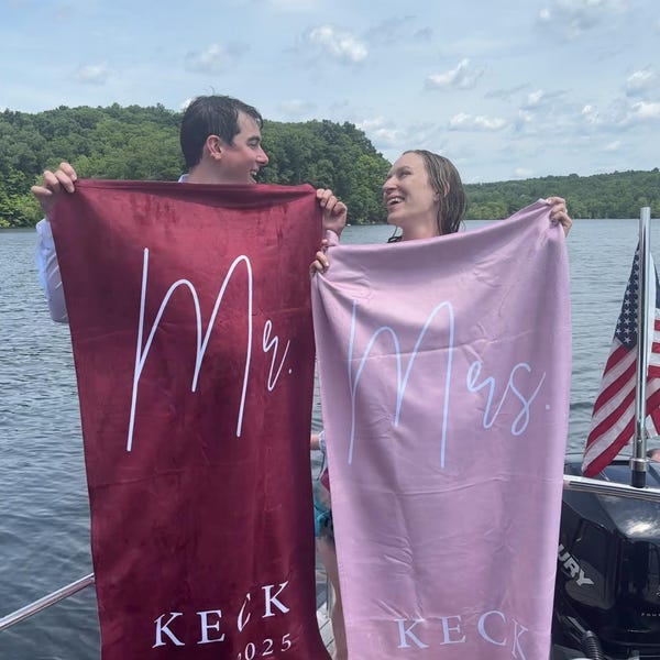 Daisy Personalized Beach Towel, Custom Pool Towel, Groovy Bridesmaid ...