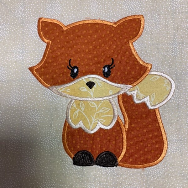 Baby Fox Applique Machine Embroidery Design, Cute Fox, Sweet Fox ...