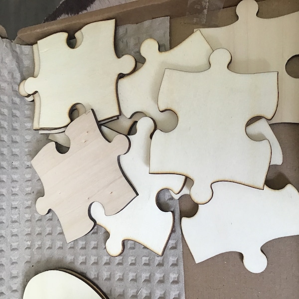 10x Wooden Jigsaw Craft Shapes Centre Piece 3mm Plywood Build Your Own ...