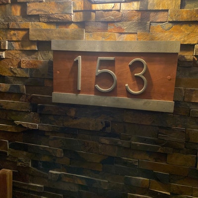 Highland Rust House Numbers, Modern House Numbers Sign, Steel Address ...