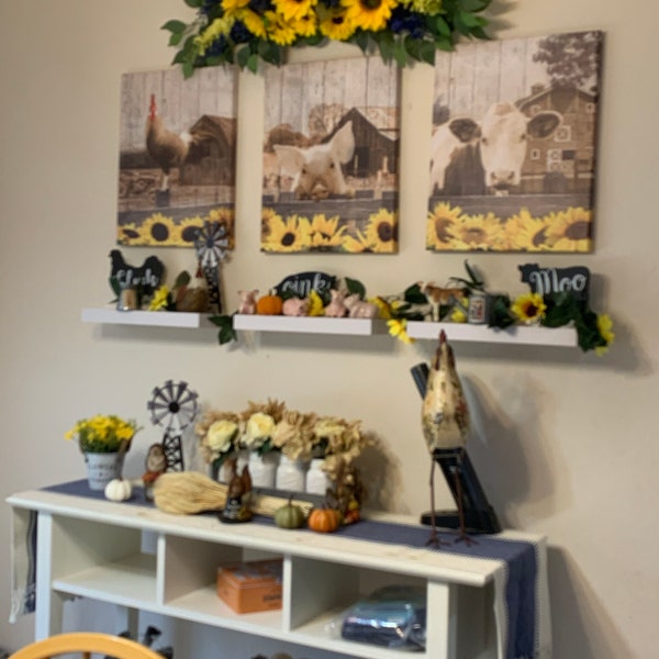 Large Christmas Table Centerpiece With Ornaments, Holiday Swag With Red ...