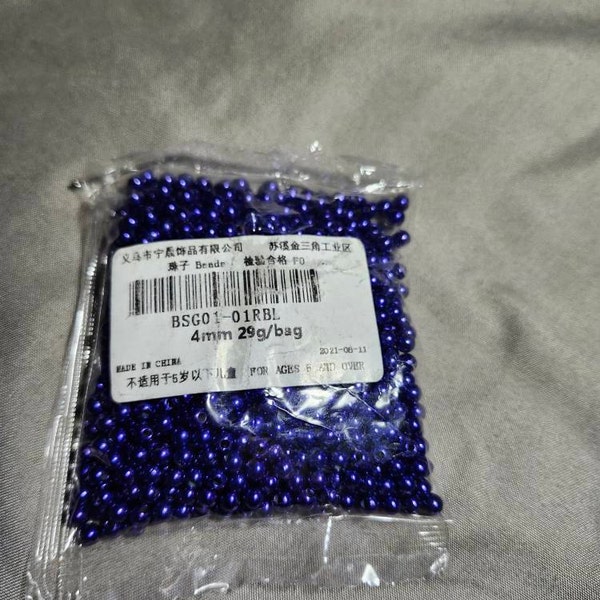 Royal Blue Faux Pearls in 4mm, 6mm, 8mm, 10mm - Imitation Pearls - Blue ...