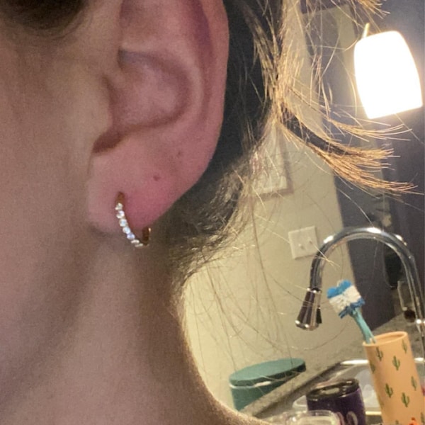 Implant Grade Titanium 2mm Thick Hinged Plain Round CZ Hoop Earrings ...