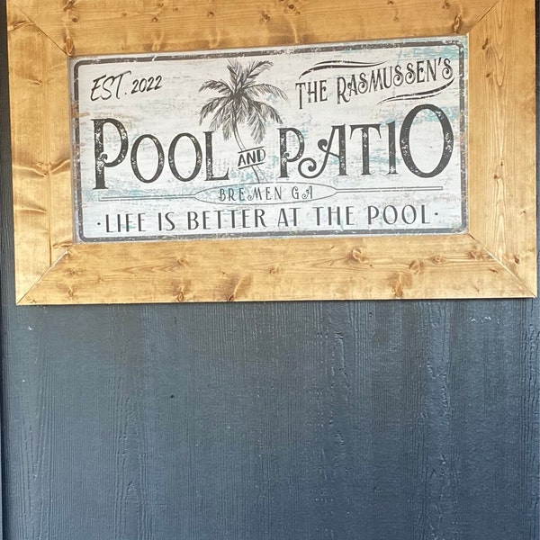 Personalized Pool & Patio Sign, Pool Sign, Swimming Pool Decor, Outdoor ...
