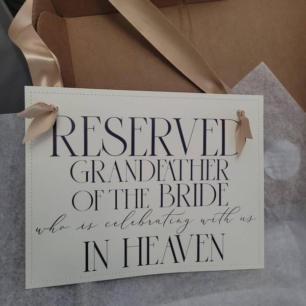 Personalized Reserved in Loving Memory of Name and Relationship Seat ...