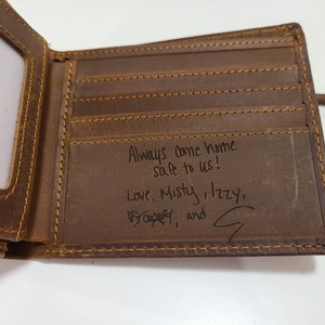 Handwriting Men's Wallet Engraved Memorial Signature - Etsy