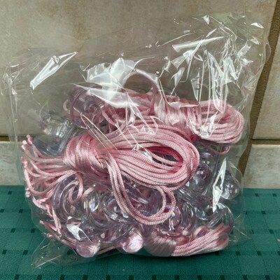 Baby Shower Clear Pacifiers With Light Blue String for Baby Shower Game ...