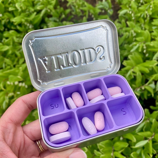 Altoid Tin Insert for Pills - Seven Days a Week Pill Holder, Divider ...