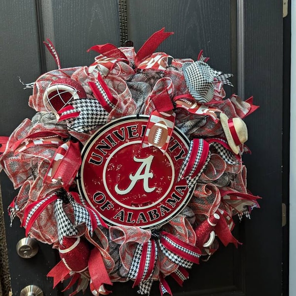 University Of Alabama Wreath Roll Tide Wreath Bama Wreath Alabama