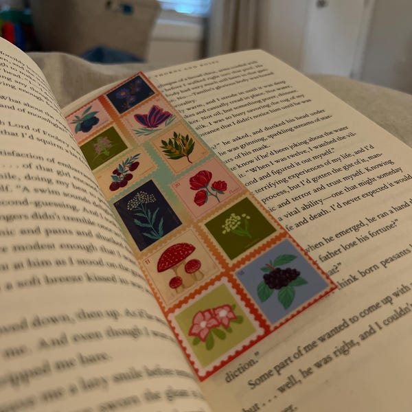 Vintage Nature Stamp Bookmark Flower Fall Garden Butterfly Travel ...