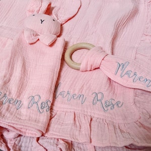 Personalized Baby Shower Gift Embroidered Organic Muslin - Etsy