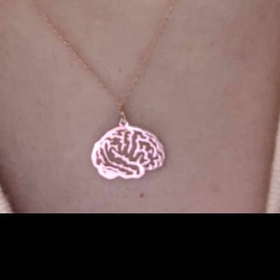 Brain Jewelry in Sterling Silver, Dainty Brain Necklace, Human Brain ...