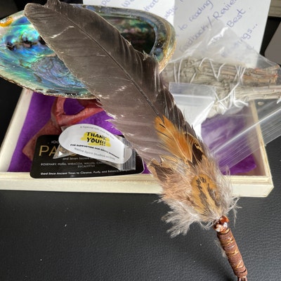 810 SMUDGE FEATHER WAND: Prayer, Ceremony, Ritual, Spiritual, Saging ...